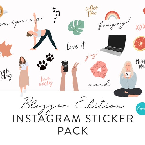 Girly Instagram Sticker Pack 100 Story Stickers for - Etsy