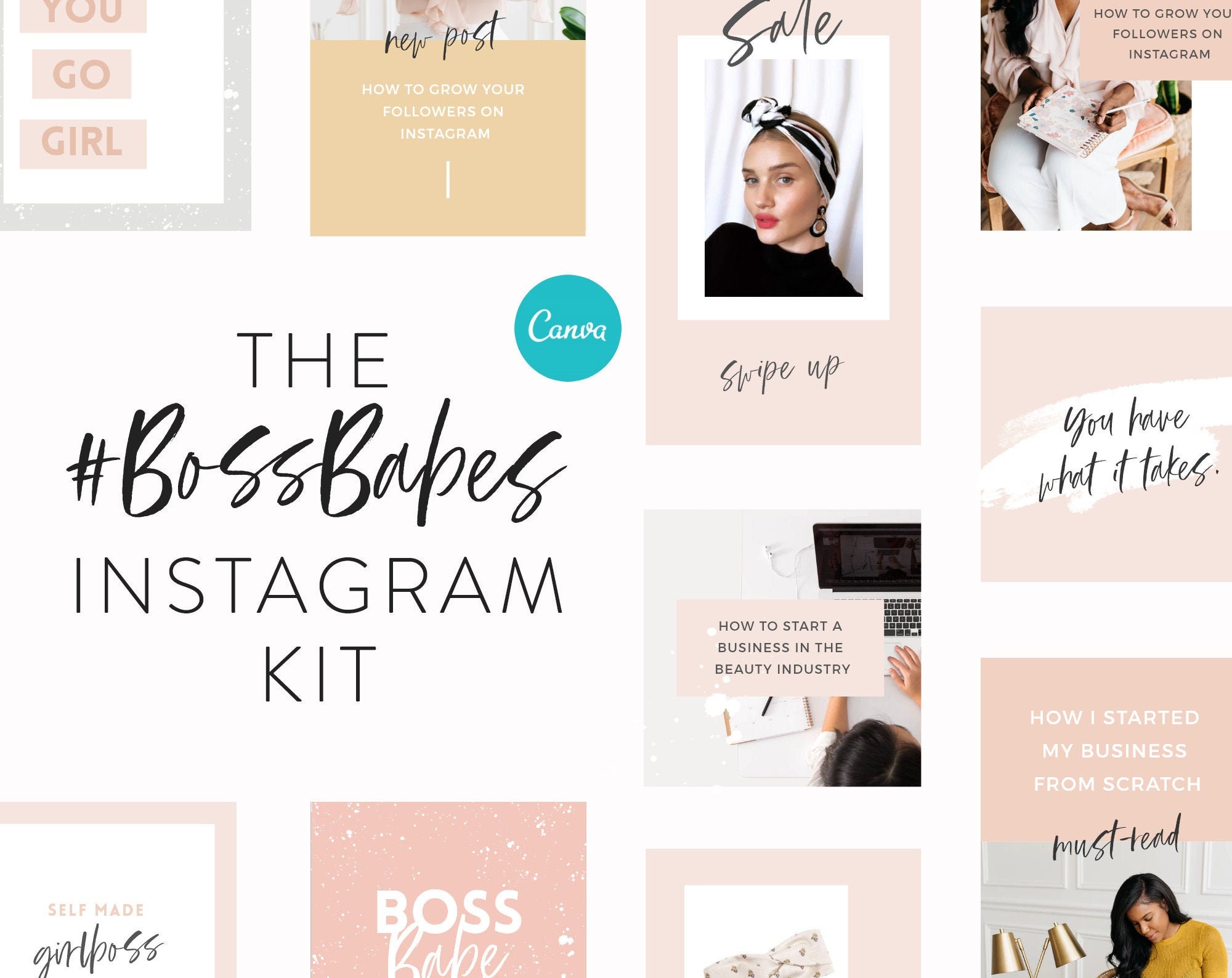 Instagram Templates for Small Business - Canva Template Bundle for ...