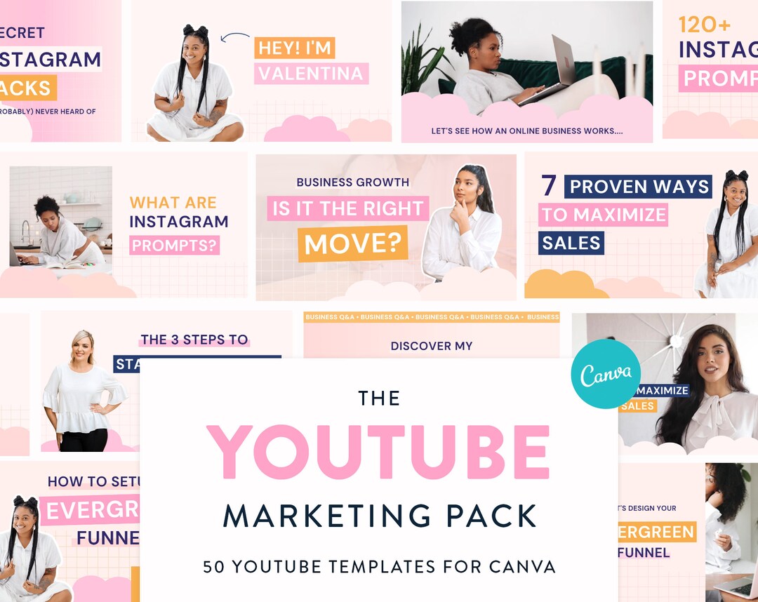 Youtube Creator Branding Templates Pack - 50 Youtube Video Design ...