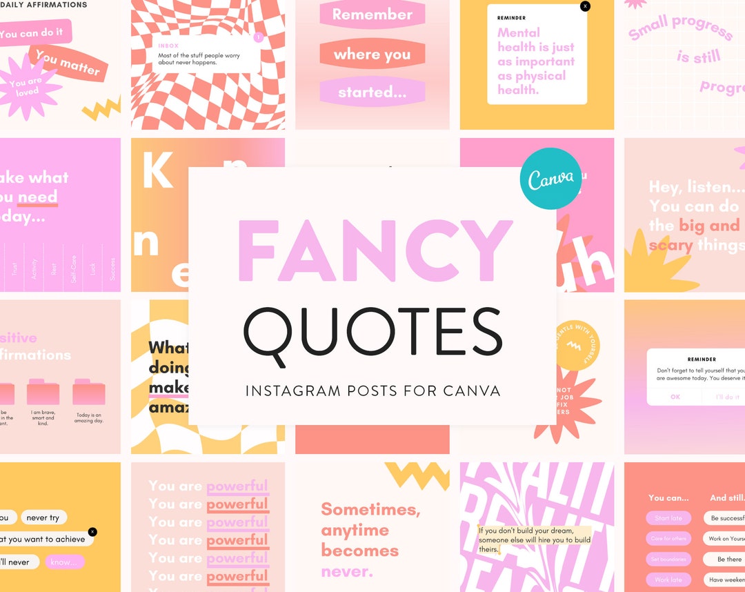 Fancy Quotes Templates for Instagram - Fully Customisable Canva Post ...