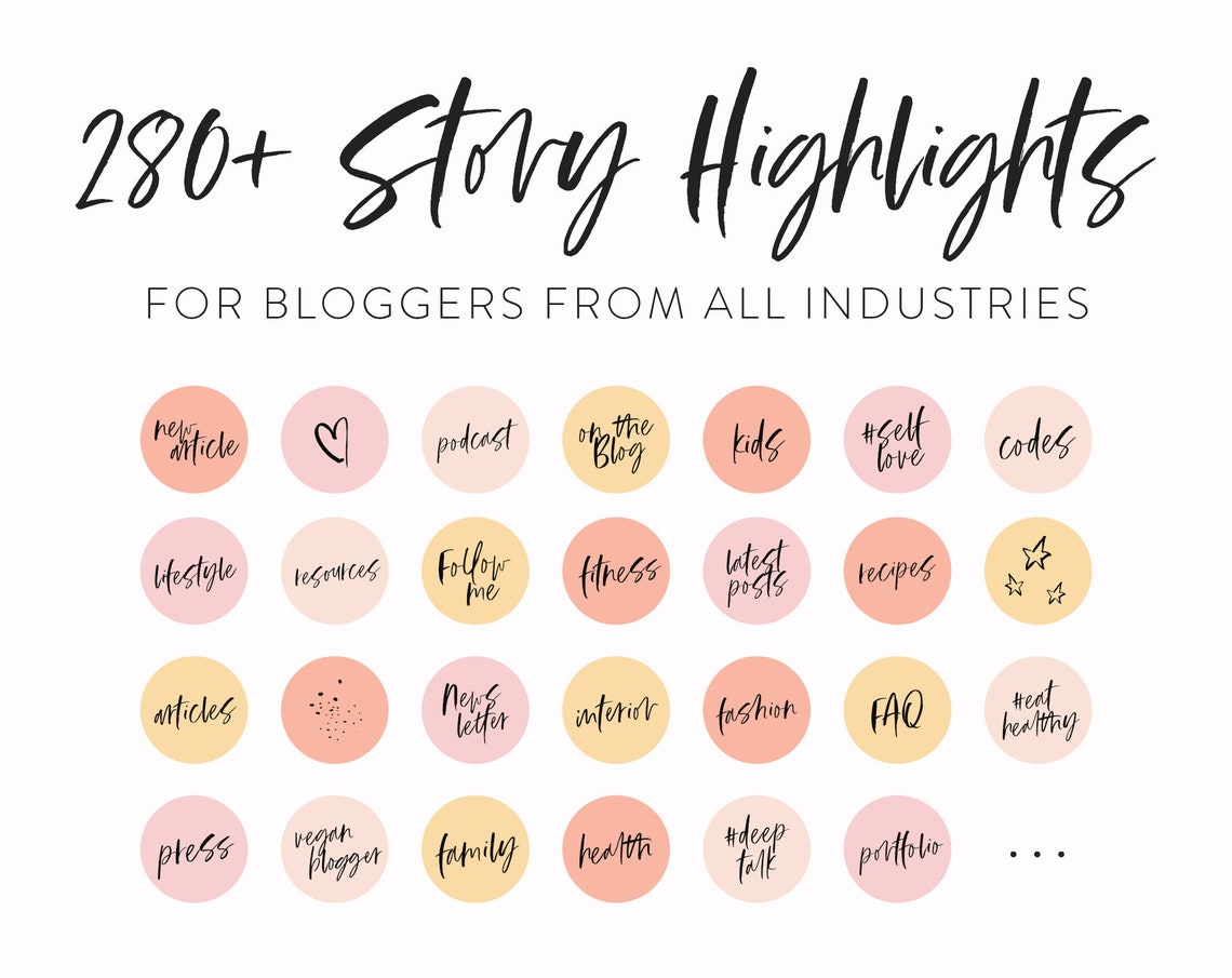 Blogger Instagram Highlight Icons Pack Instagram Highlight | Etsy