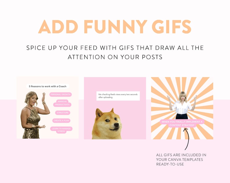 Instagram Memes Gifs Post Template Pack 2.0 30 Canva | Etsy