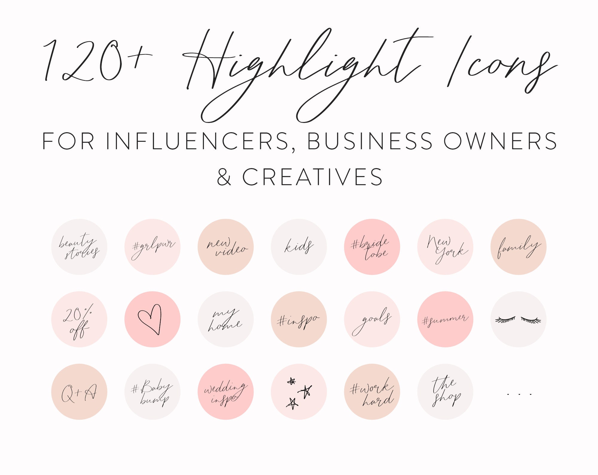 Fine Handwritten Instagram Highlights 120 Instagram Text - Etsy