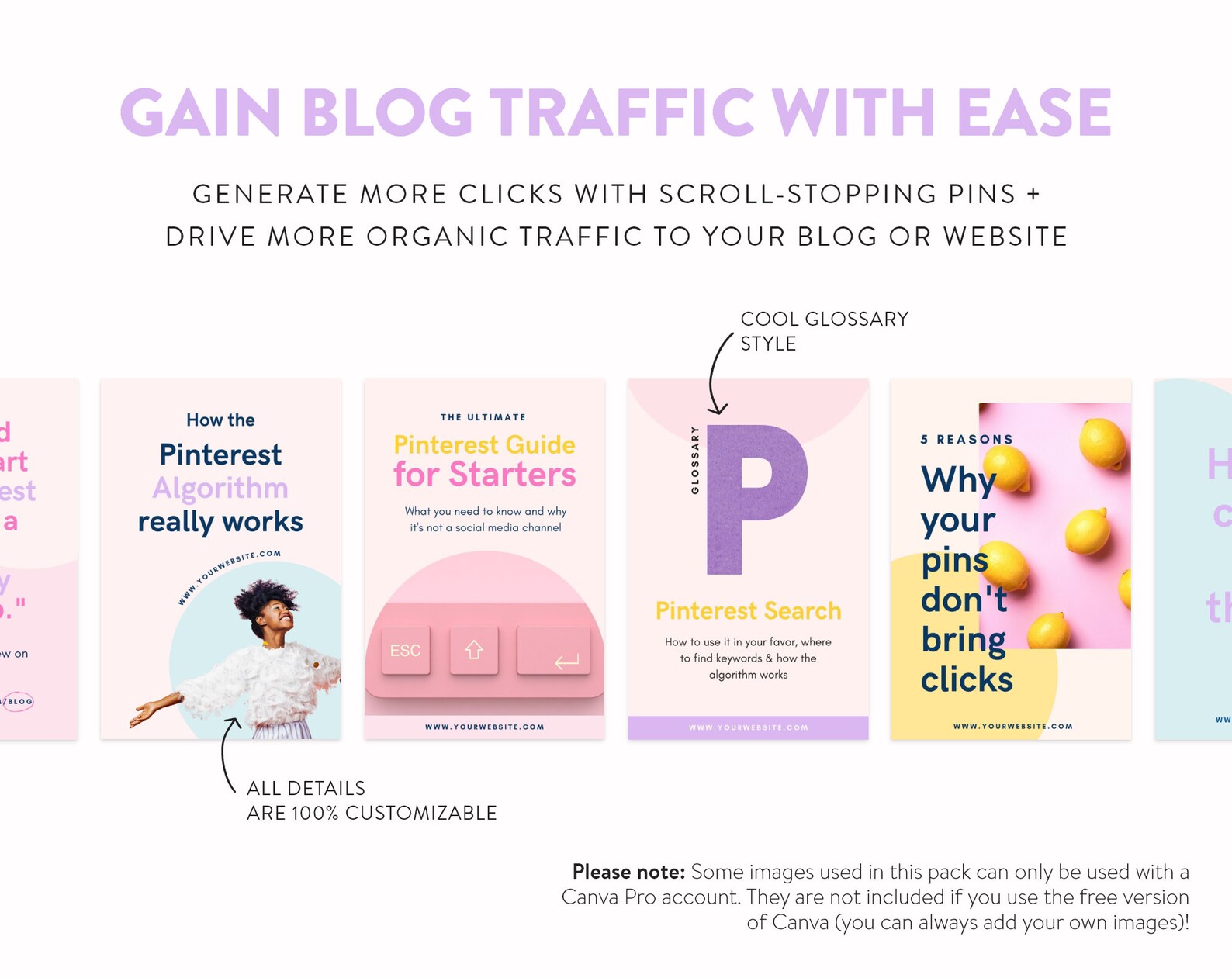 100 Pin Power Template Kit for Pinterest Canva Templates for Engaging ...