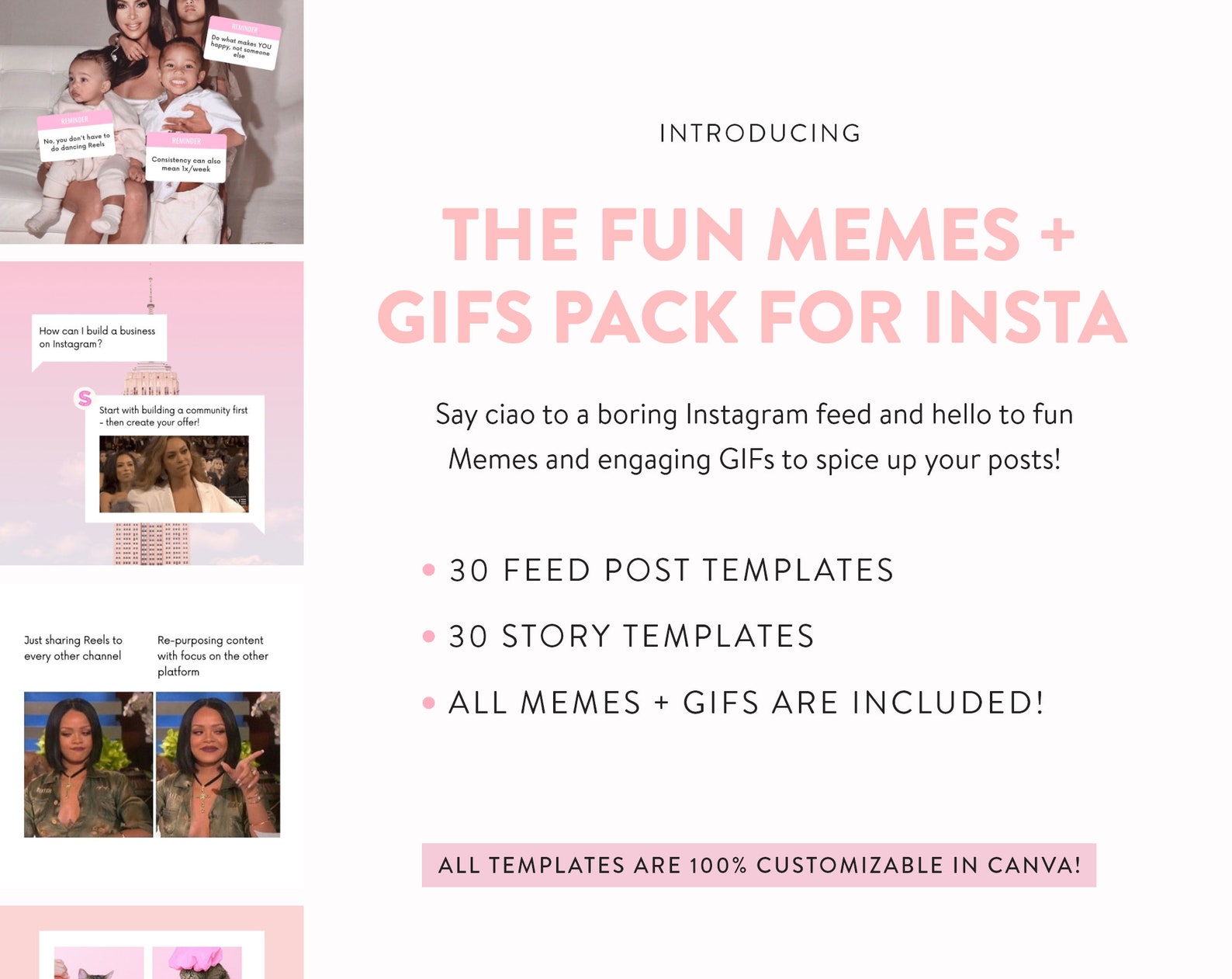 Engagement Booster Memes Gifs for Instagram 60 Canva | Etsy
