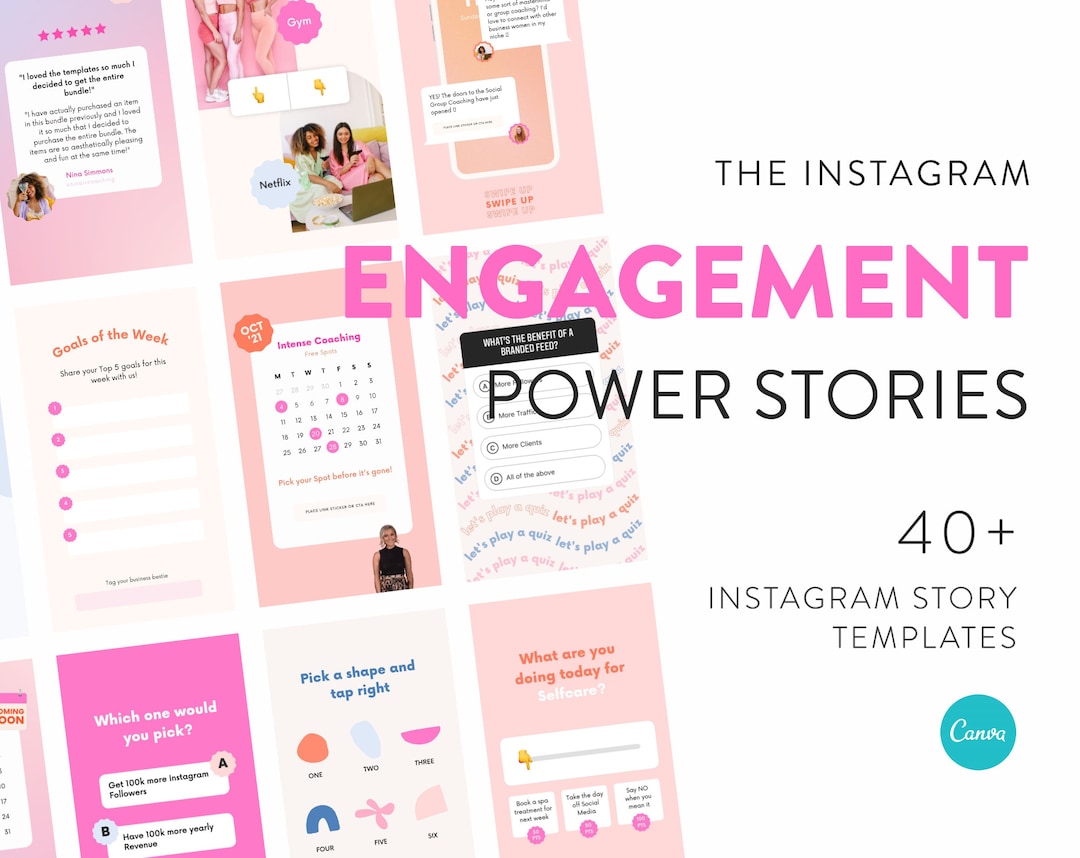Engagement Story Templates for Instagram - 40+ Canva Templates for ...