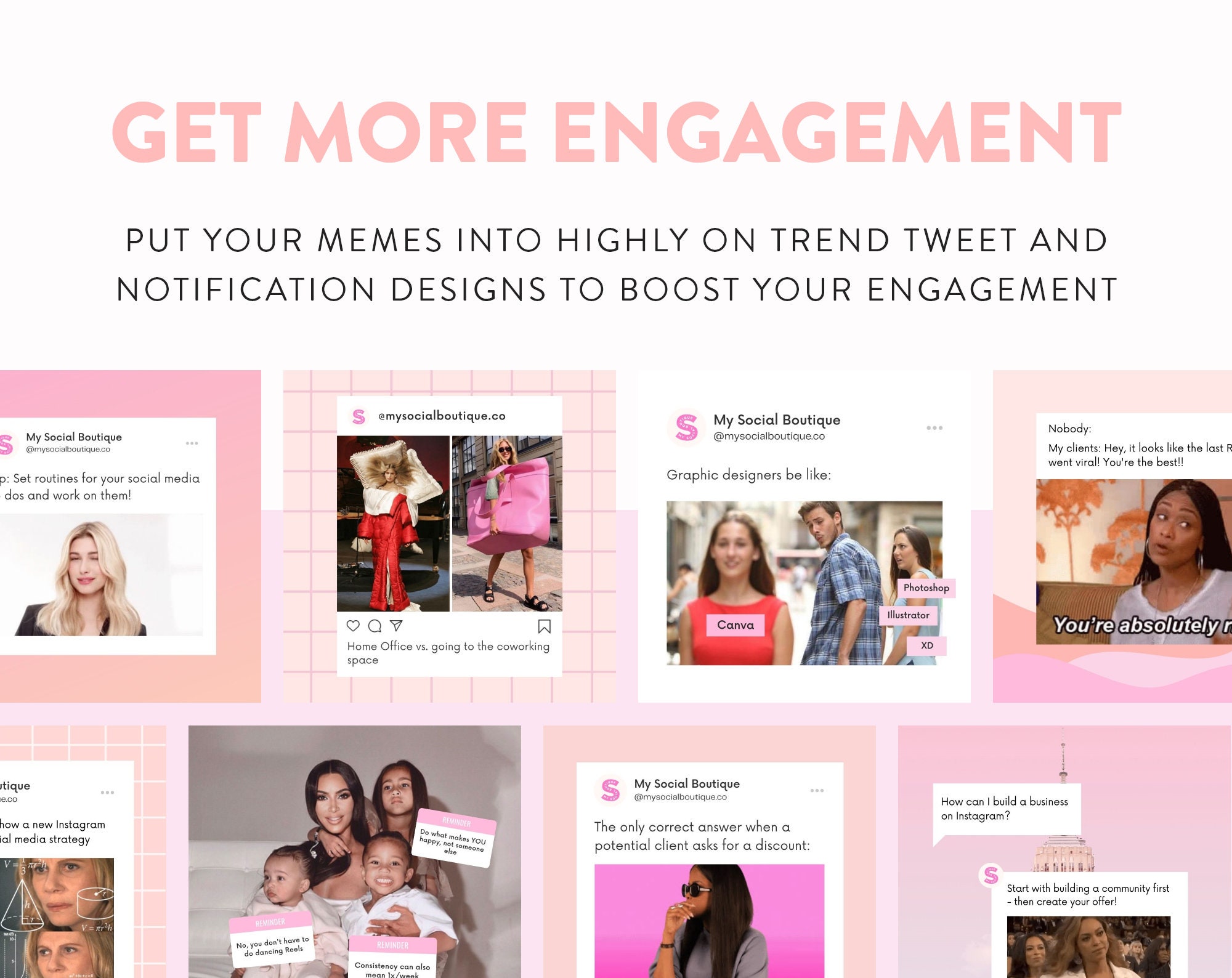 Engagement Booster Memes Gifs for Instagram 60 Canva | Etsy
