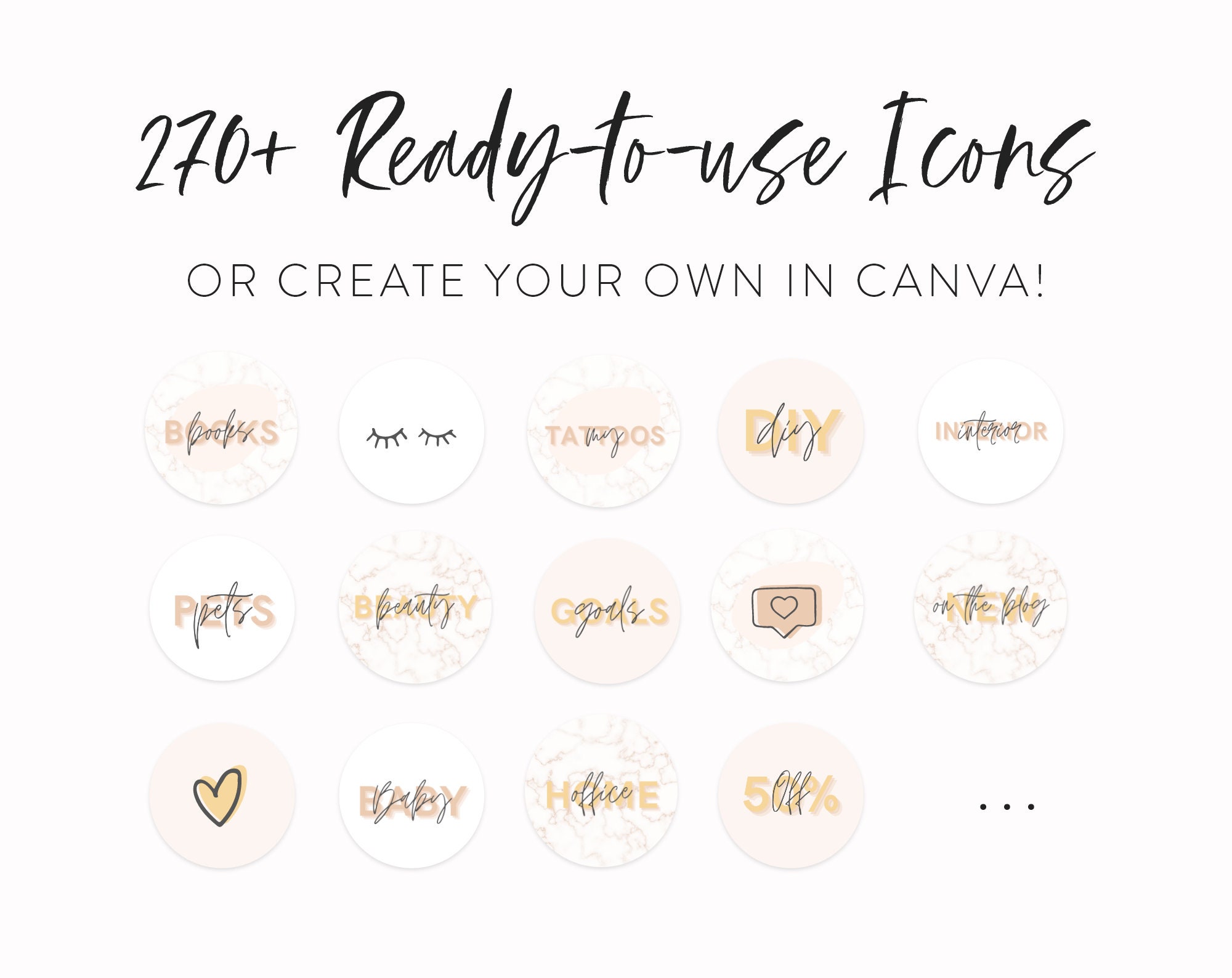 Gold Marble Instagram Highlight Icons Pack for Small Business - Etsy