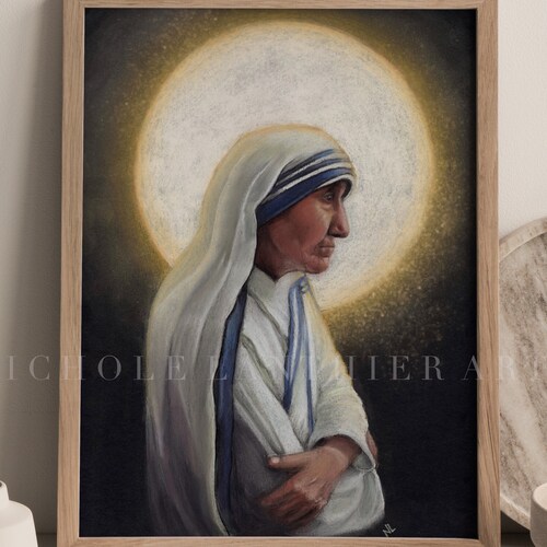 Mother Teresa Art Print Saint Teresa of Calcutta Catholic - Etsy