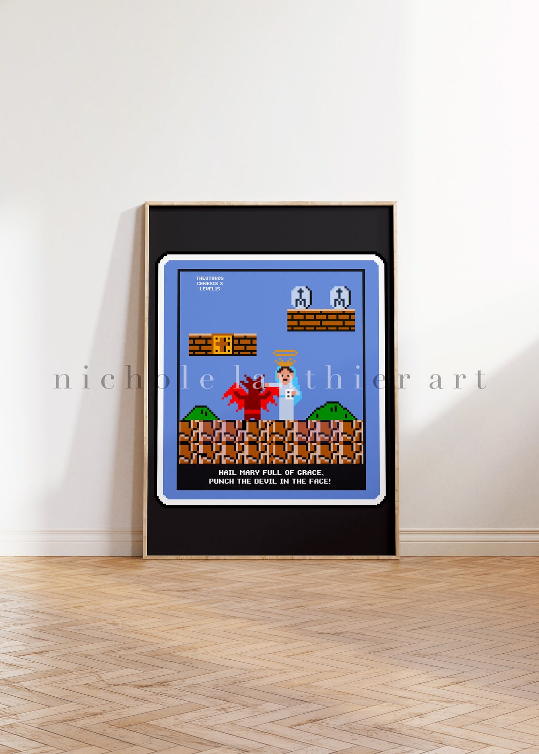 Hail Mary Full of Grace, Punch the Devil in the Face Print, Catholic ...