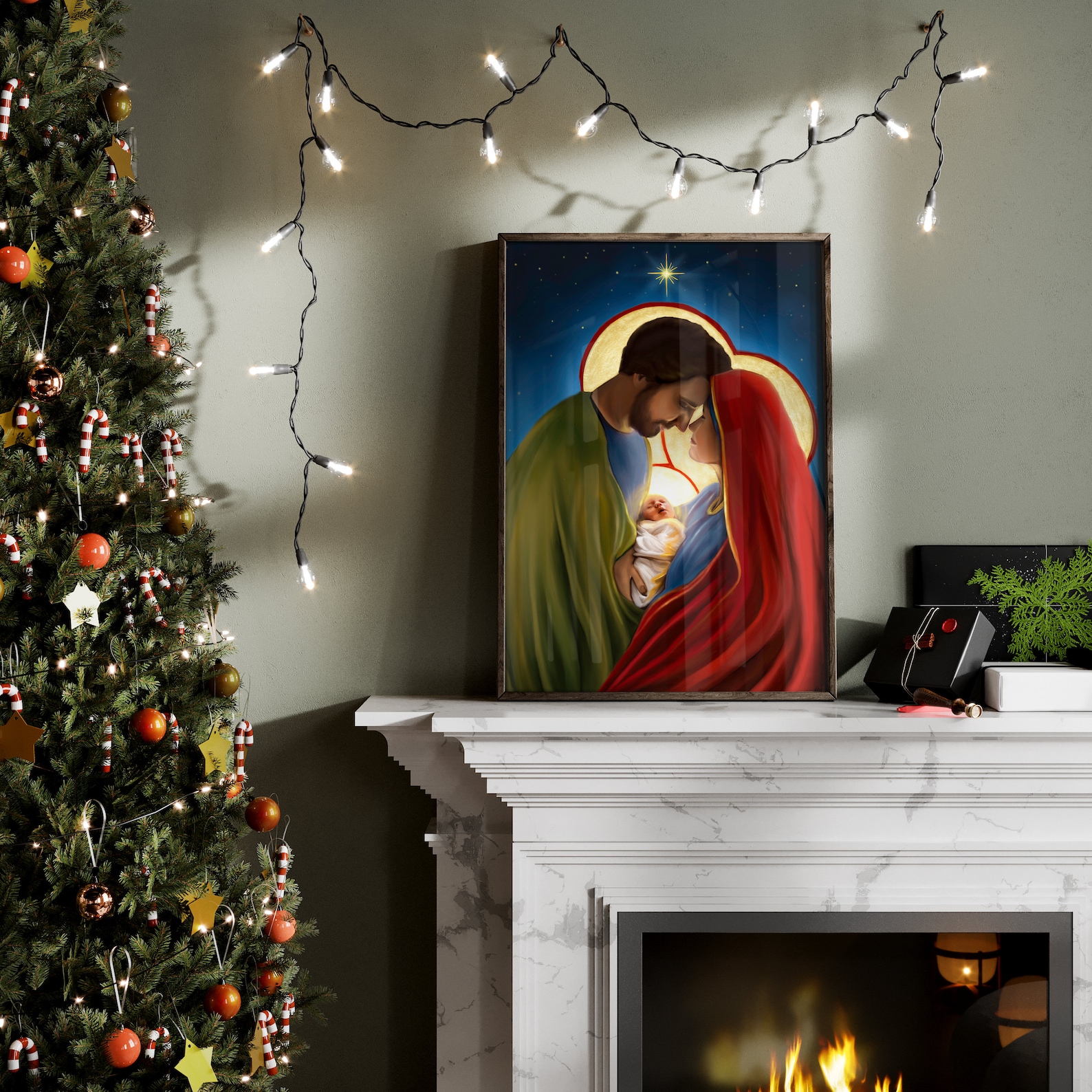 Holy Family Christmas Fine Art Print Catholic Art Print - Etsy