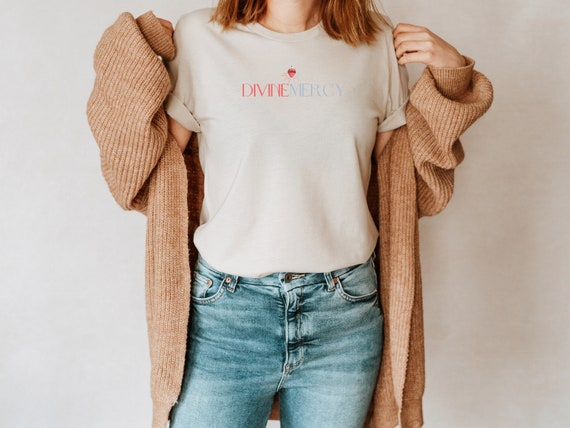 Divine Mercy Tee multiple Colors Catholic Tee Catholic - Etsy