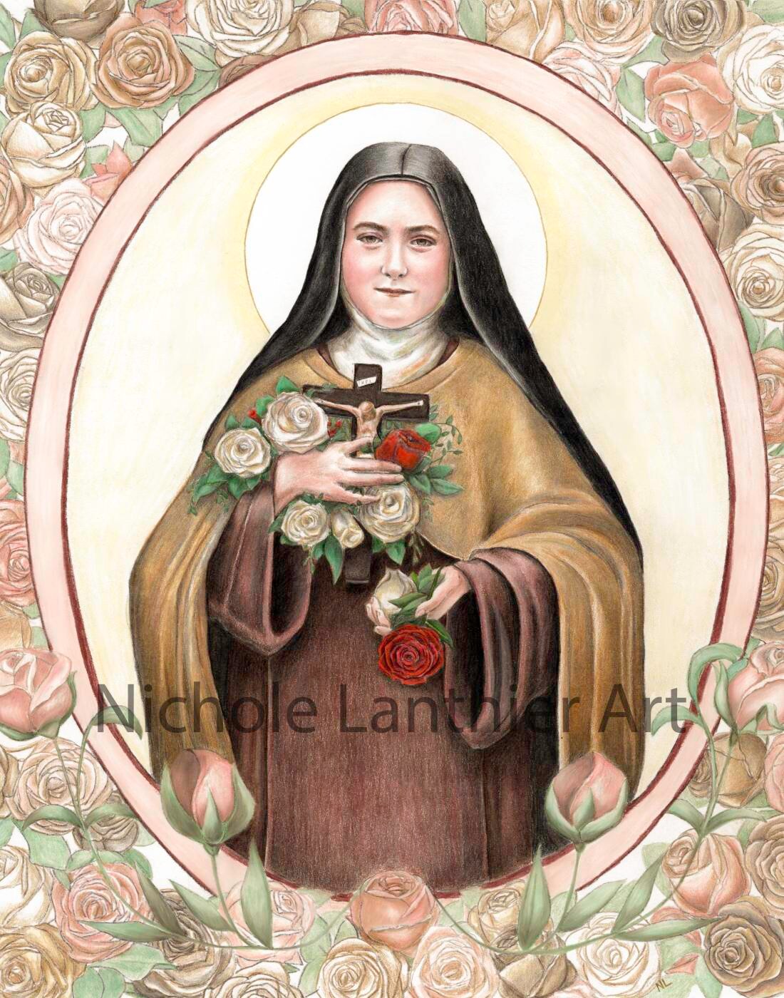 St. Therese Art Print the Little Flower Art Print Catholic - Etsy