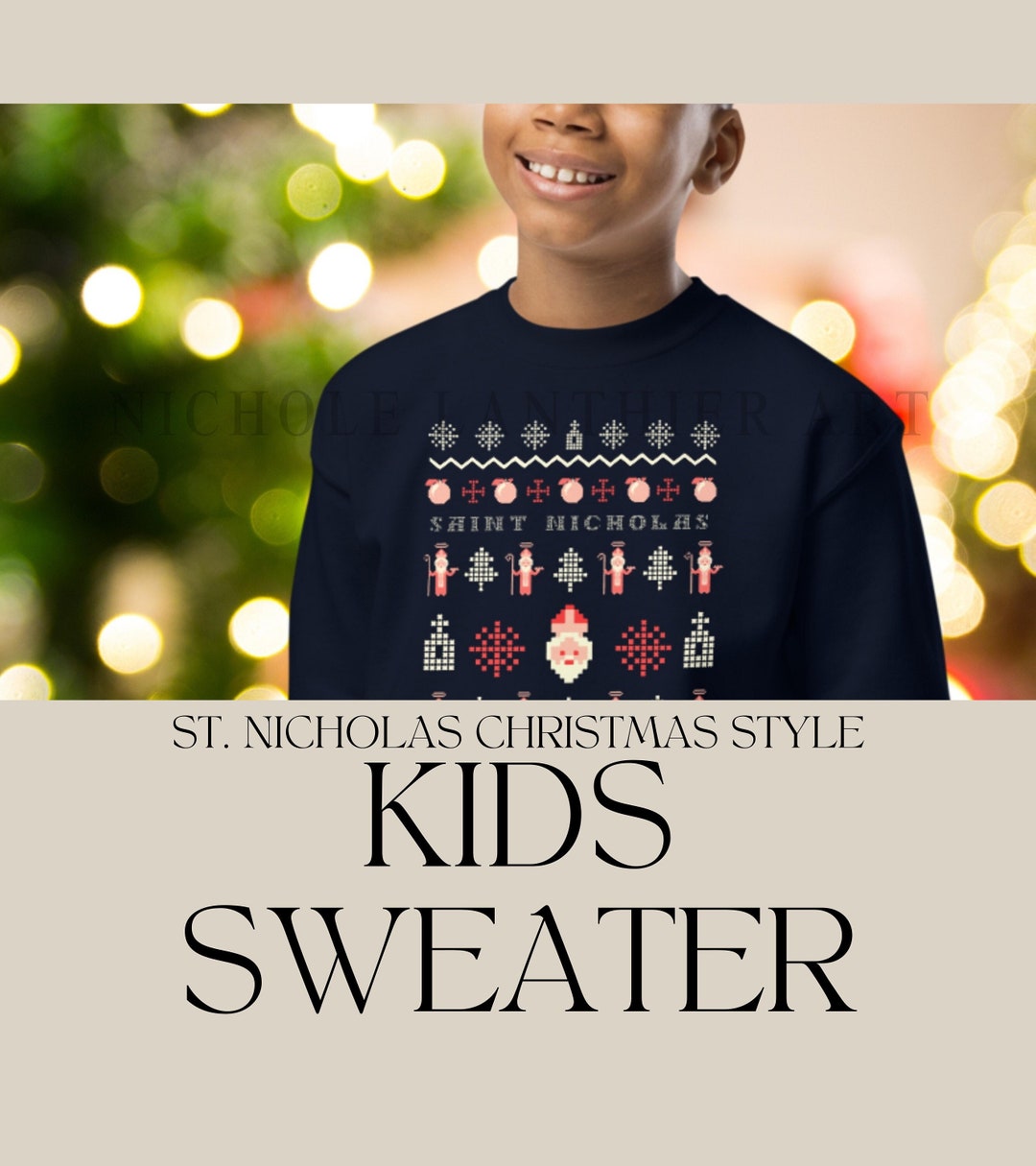 KIDS St. Nicholas "christmas Sweater" Sweatshirt, Catholic Christmas ...