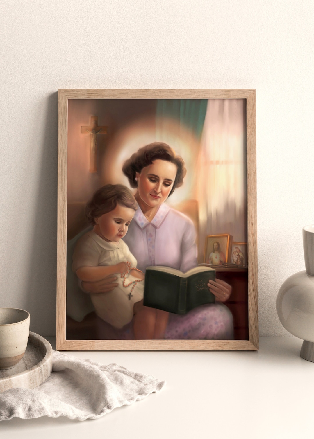 St. Gianna Molla Art Print, Catholic Art, Catholic Saint, Catholic Mom ...