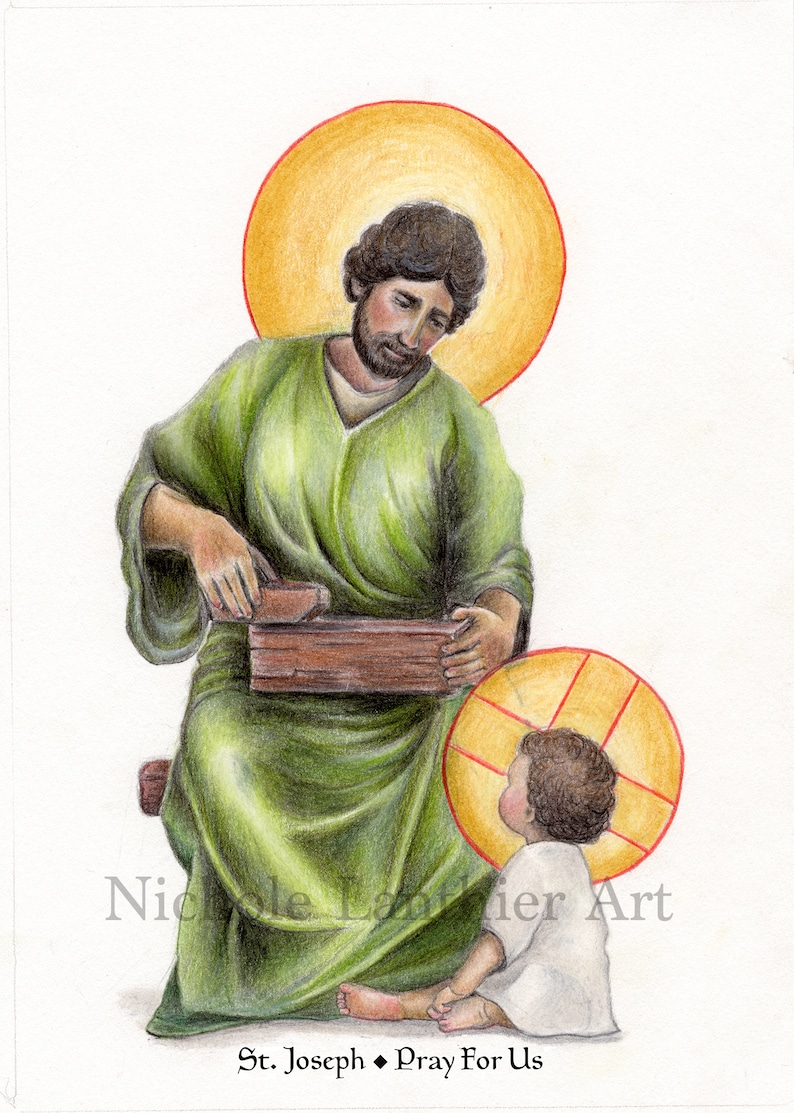 St. Joseph Art Print St Joseph Carpenter St Joseph and - Etsy UK
