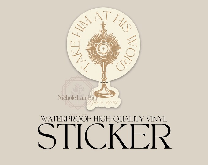 Eucharist Sticker, Monstrance Sticker, Catholic Sticker, Eucharistic ...