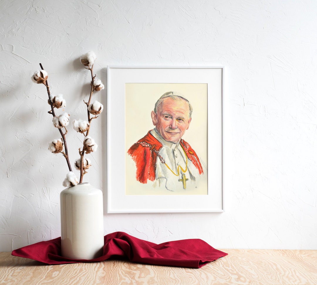 St. John Paul II Art Print | Catholic Art | Saint Art | Catholic Priest ...