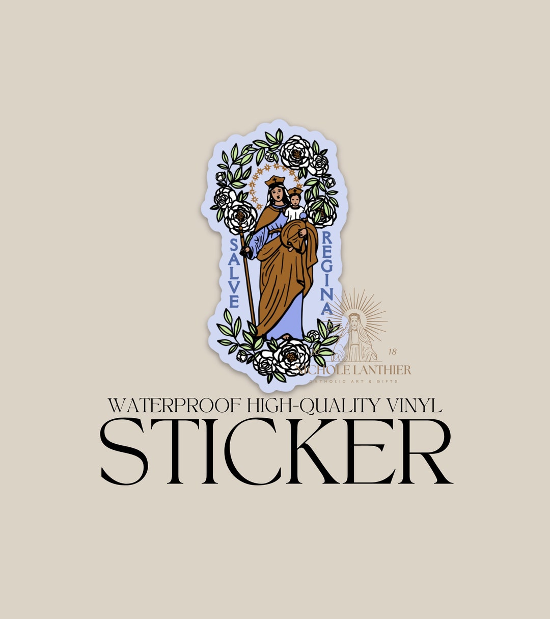 Salve Regina Blue Sticker, Catholic Sticker, Catholic Gift, Catholic ...