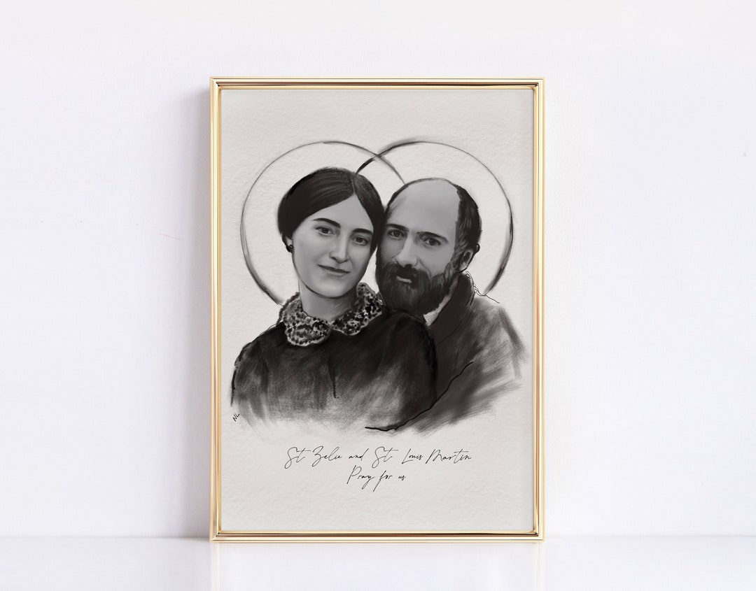 St. Zelie and St. Louis Martin Art Print, Catholic Art, Saint Art ...