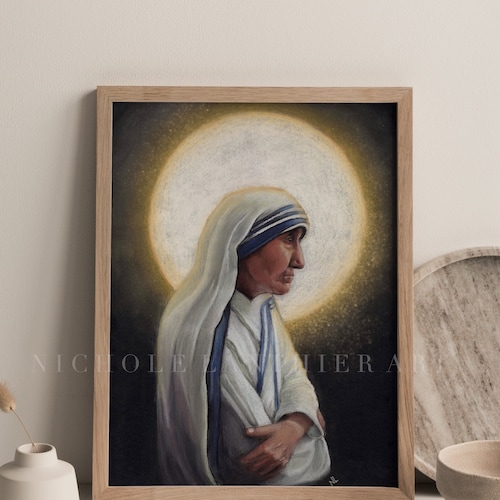 Mother Teresa Art Print Saint Teresa of Calcutta Catholic - Etsy
