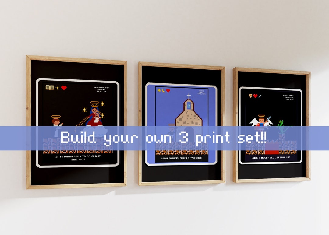 Catholic Pixel Art SET, 3 Prints Build Your Own, Catholic Kids ...