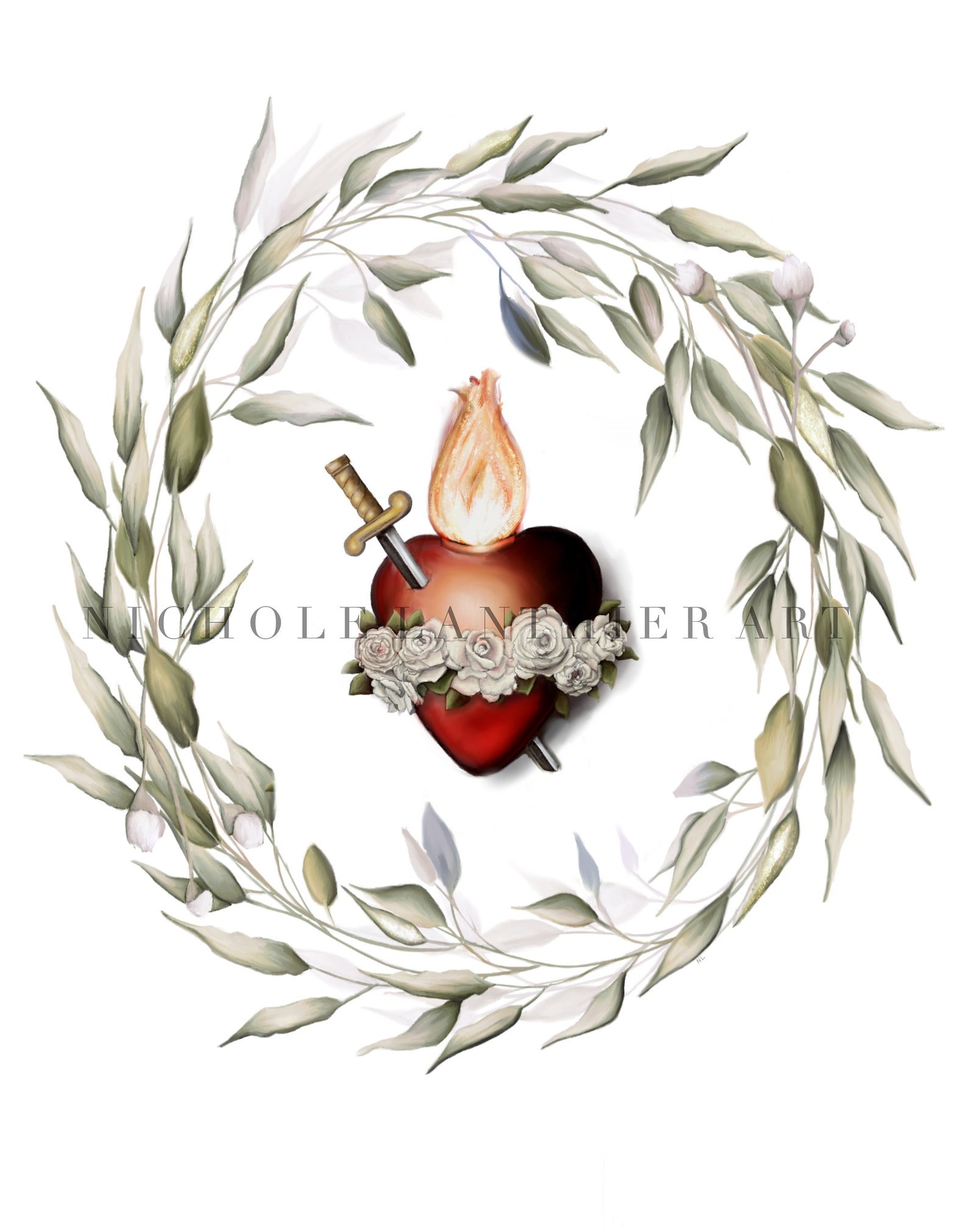 Three Hearts of the Holy Family Set 3 Prints, Holy Family, Sacred Heart ...