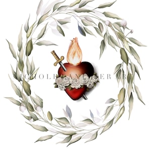 Three Hearts of the Holy Family Set (3 Prints), Holy Family, Sacred ...