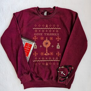 Catholic Thanksgiving Eucharist Sweatshirt, Holiday Sweater - Etsy