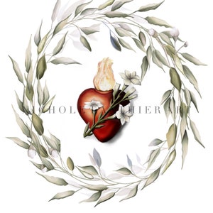 Three Hearts of the Holy Family Set (3 Prints), Holy Family, Sacred ...