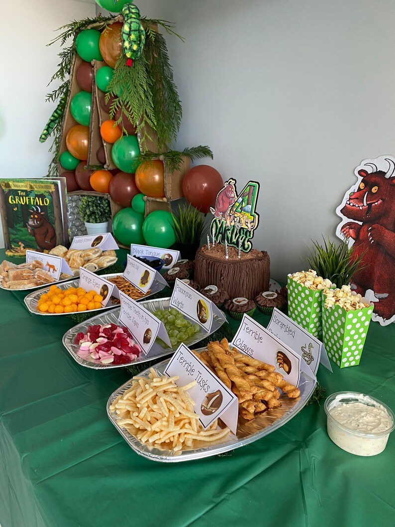 Gruffalo Themed Food Label Cards for Party Table Made up and Sent to ...