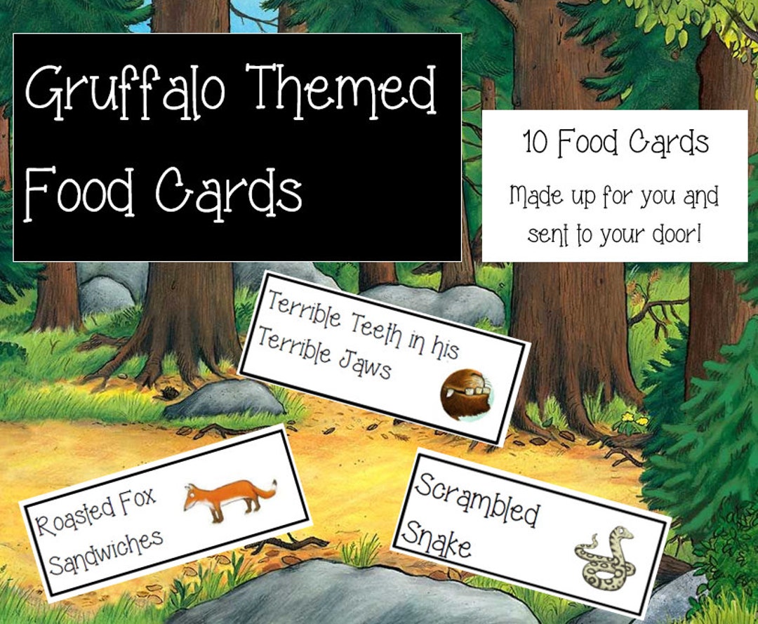 Gruffalo Themed Food Label Cards for Party Table Made up and Sent to ...