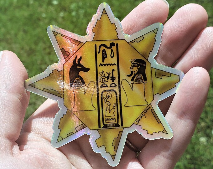 Holographic Egyptian Key of Hamunaptra Sticker | Mummy Book of the Dead ...