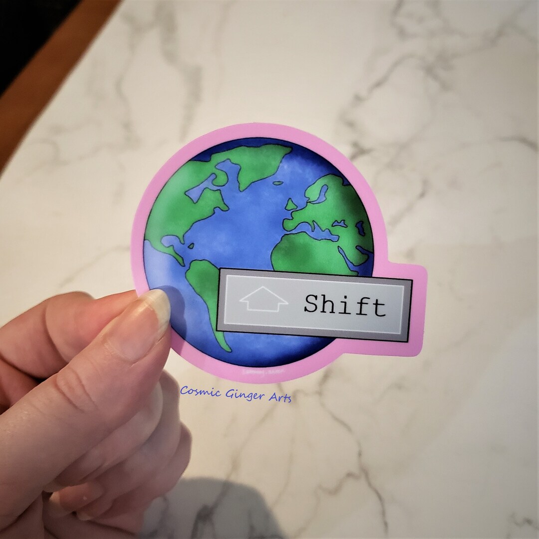 Earth Shift Sticker | Vinyl Decal | Weatherproof Stickers | Planet ...