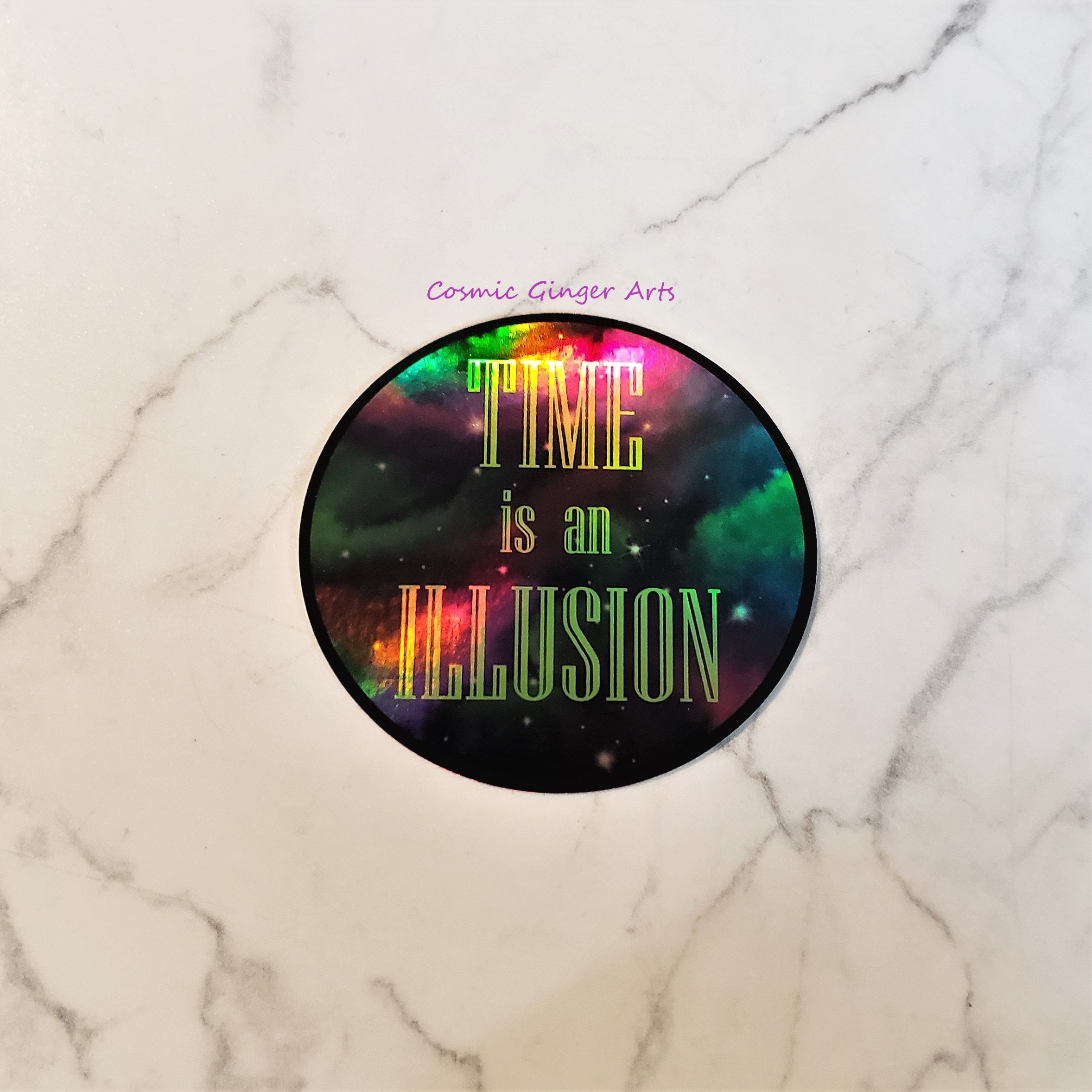Holographic Time Sticker Time is an Illusion Vinyl Decals - Etsy