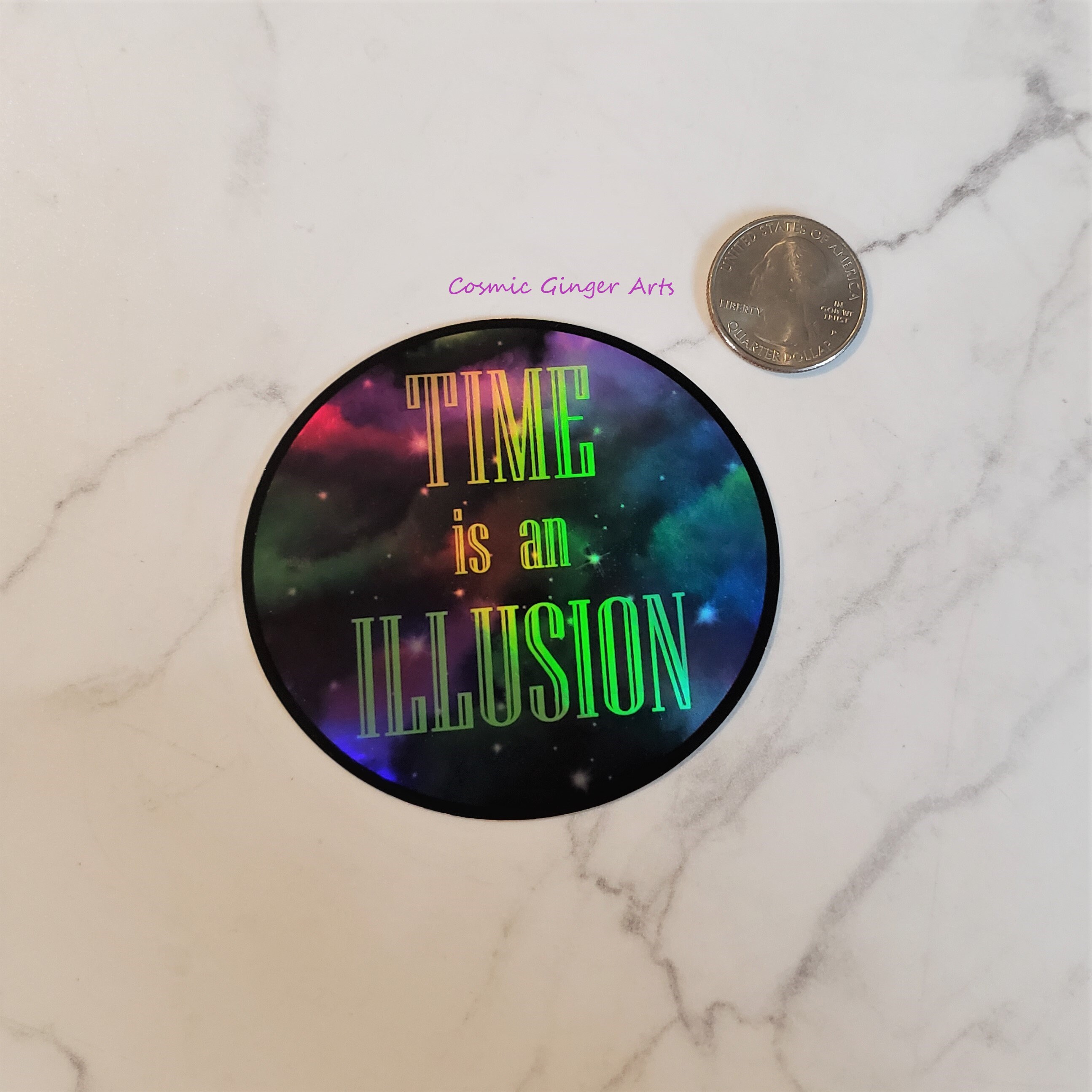 Holographic Time Sticker Time is an Illusion Vinyl Decals - Etsy