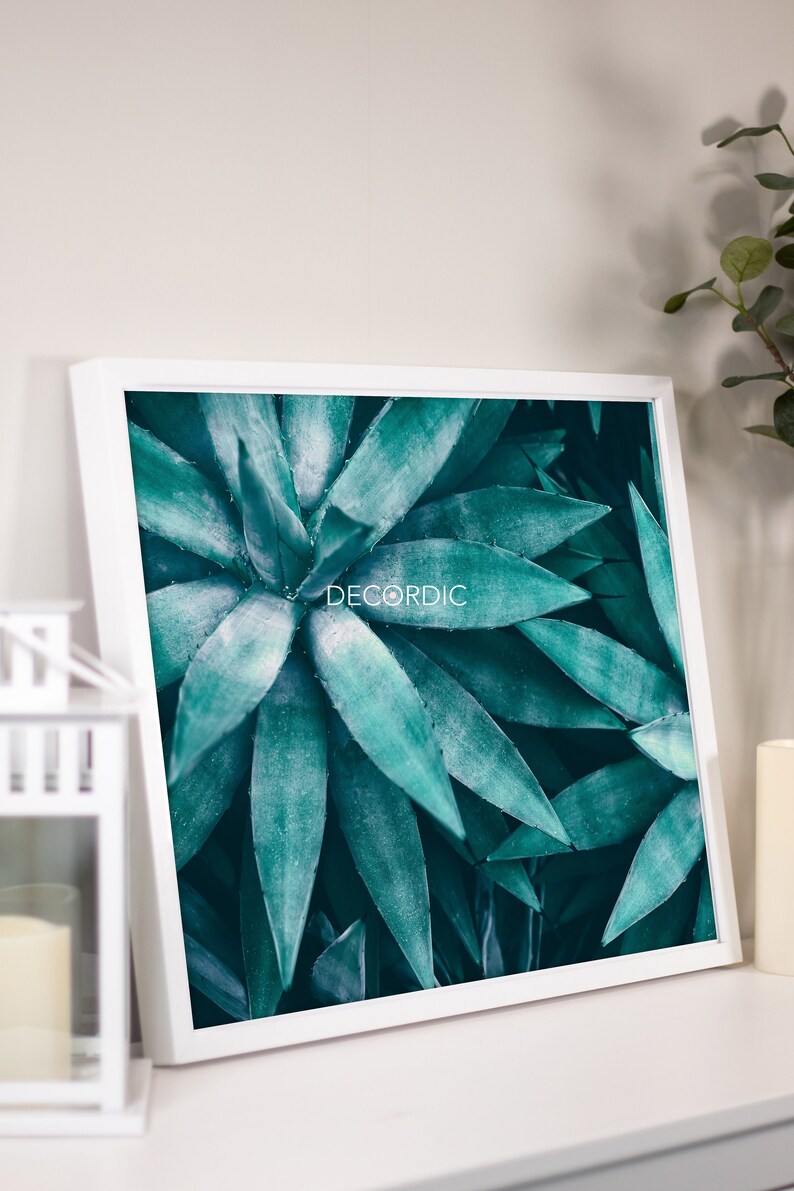 Blue Leaves Wall Art,tropical Leaf Print,succulent Printable,botanical ...