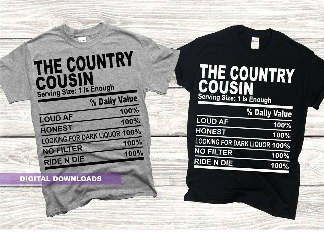 The Country Cousin SVG and PNG Nutrition Facts Digital Downloads - Etsy