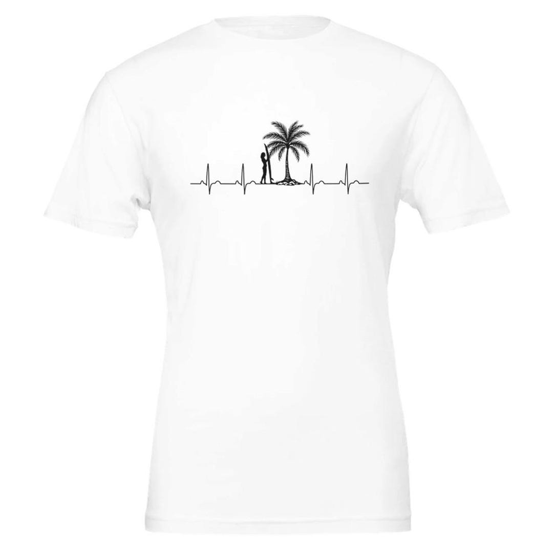 EKG T-shirt With Surfer and Palm Tree, Unisex Summer Design, Beach ...