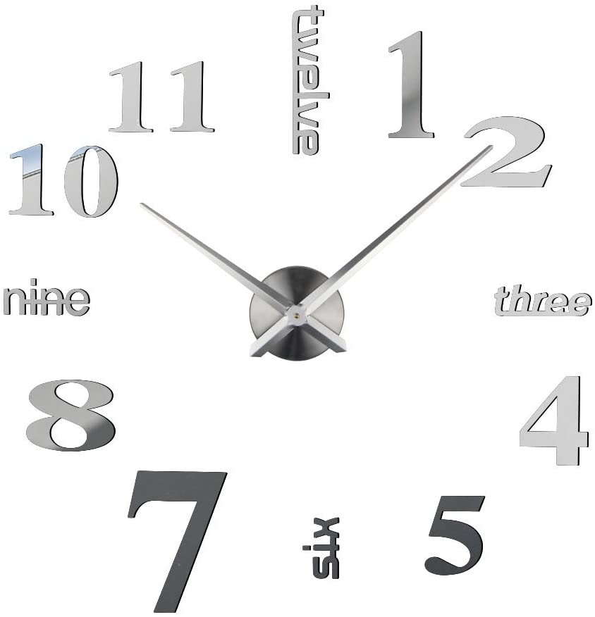 Stylish DIY Wall Clock Mirror Frameless Clock Decoration. - Etsy