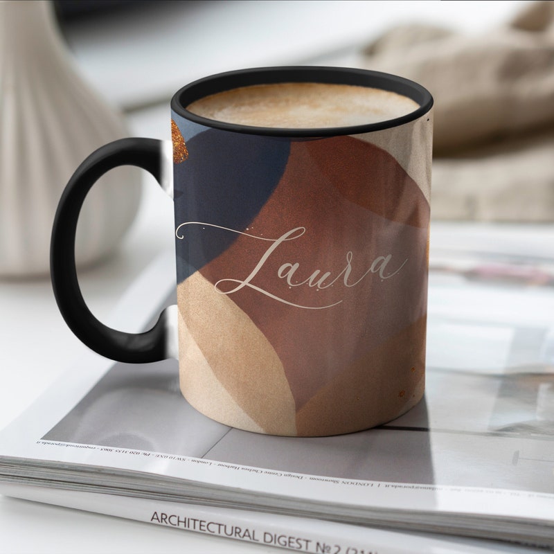 Blue and Gold Mug - Etsy