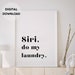 Siri Print Laundry Print Funny Wall Decor Laundry Room - Etsy