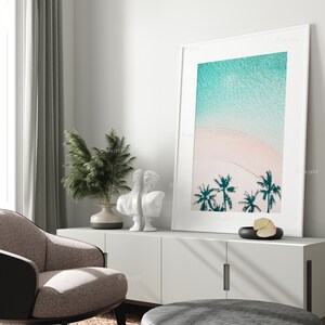 Beach Print, Ocean Poster, Palm Tree Print, Blue Ocean, Island Art ...