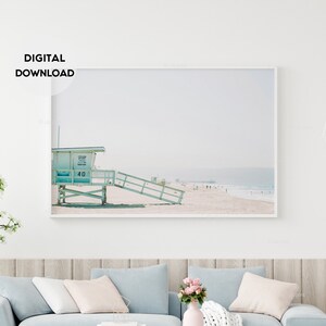 Lifeguard Tower Beach Print, Ocean Wall Art, Beach Poster, Coastal ...
