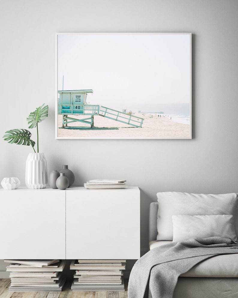 Lifeguard Tower Beach Print Ocean Wall Art Beach Poster | Etsy