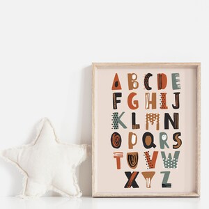 Alphabet Poster, Boho Kids Alphabet, ABC Poster, Boho Nursery Decor ...