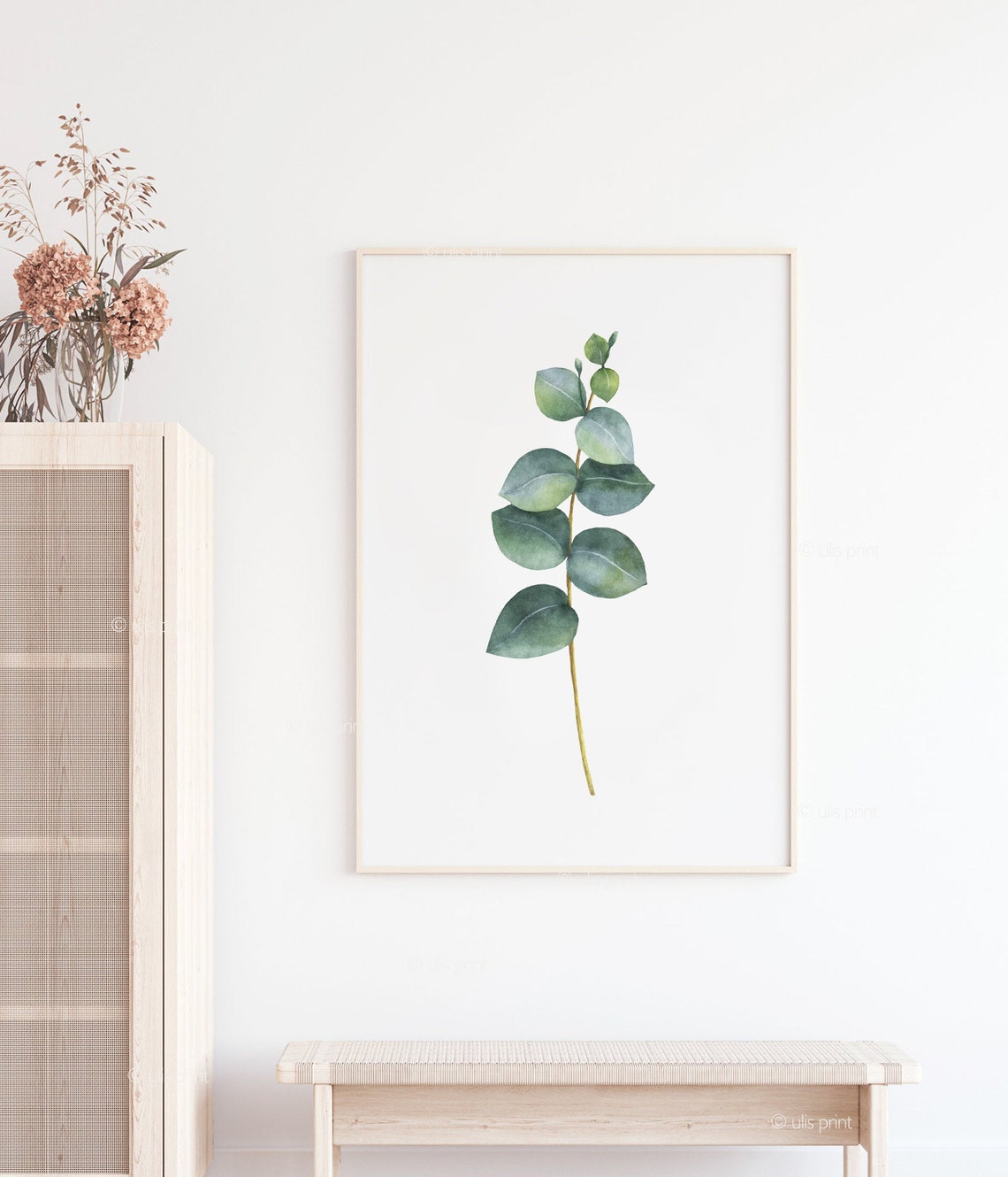 Eucalyptus Poster Watercolor Botanical Wall Art Green Leaf - Etsy