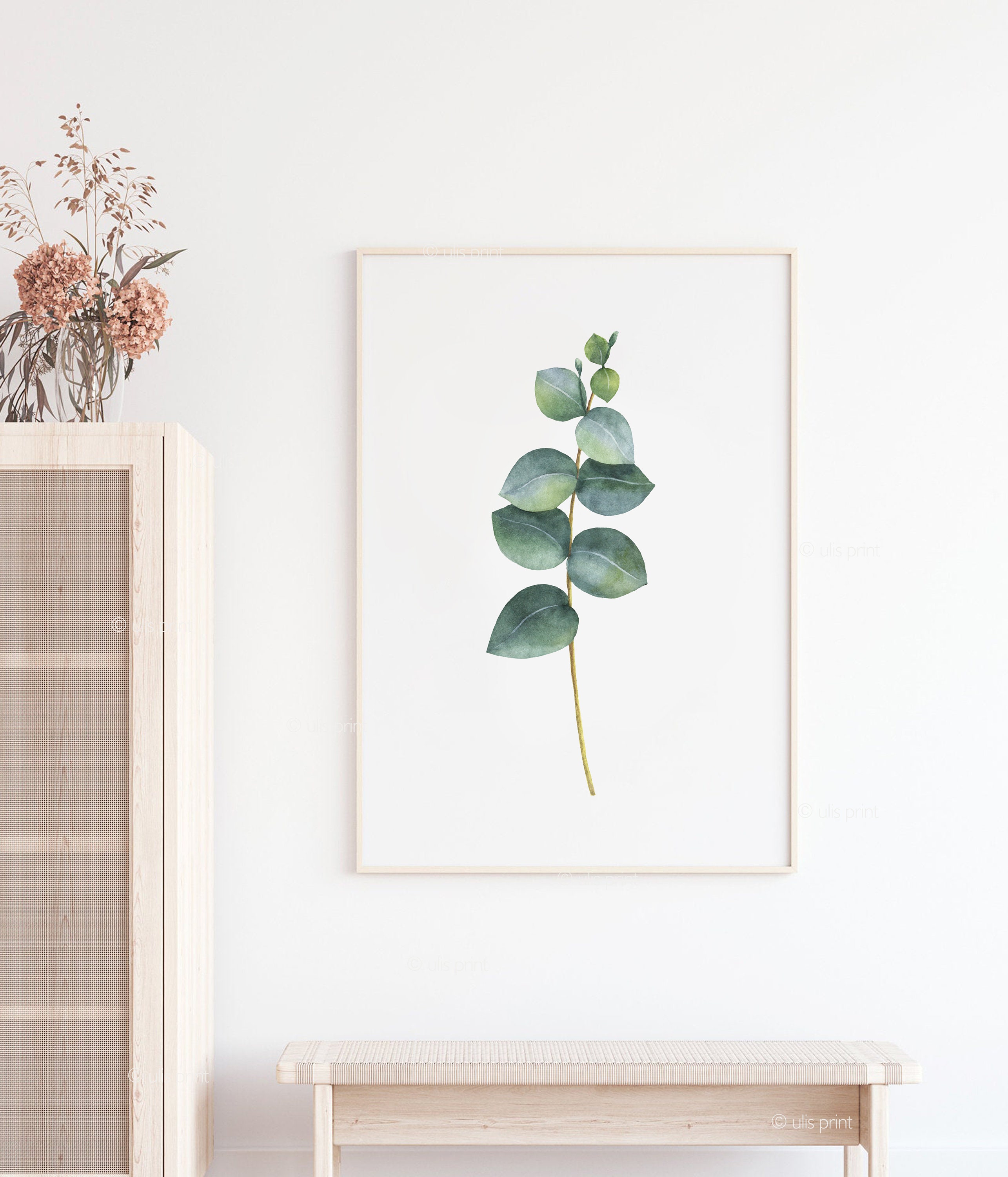 Eucalyptus Poster Watercolor Botanical Wall Art Green Leaf - Etsy