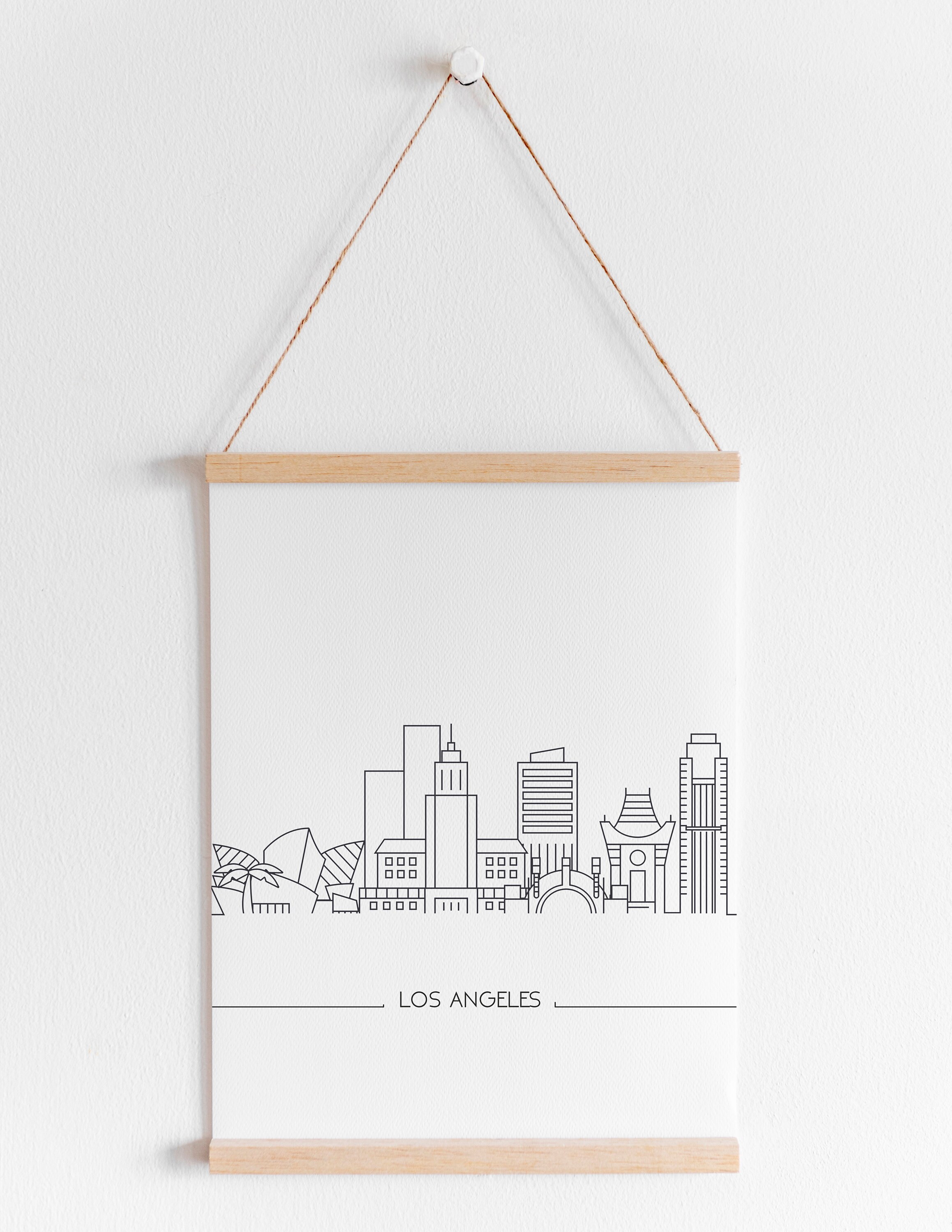 Los Angeles Line Art Print Los Angeles Skyline Poster - Etsy