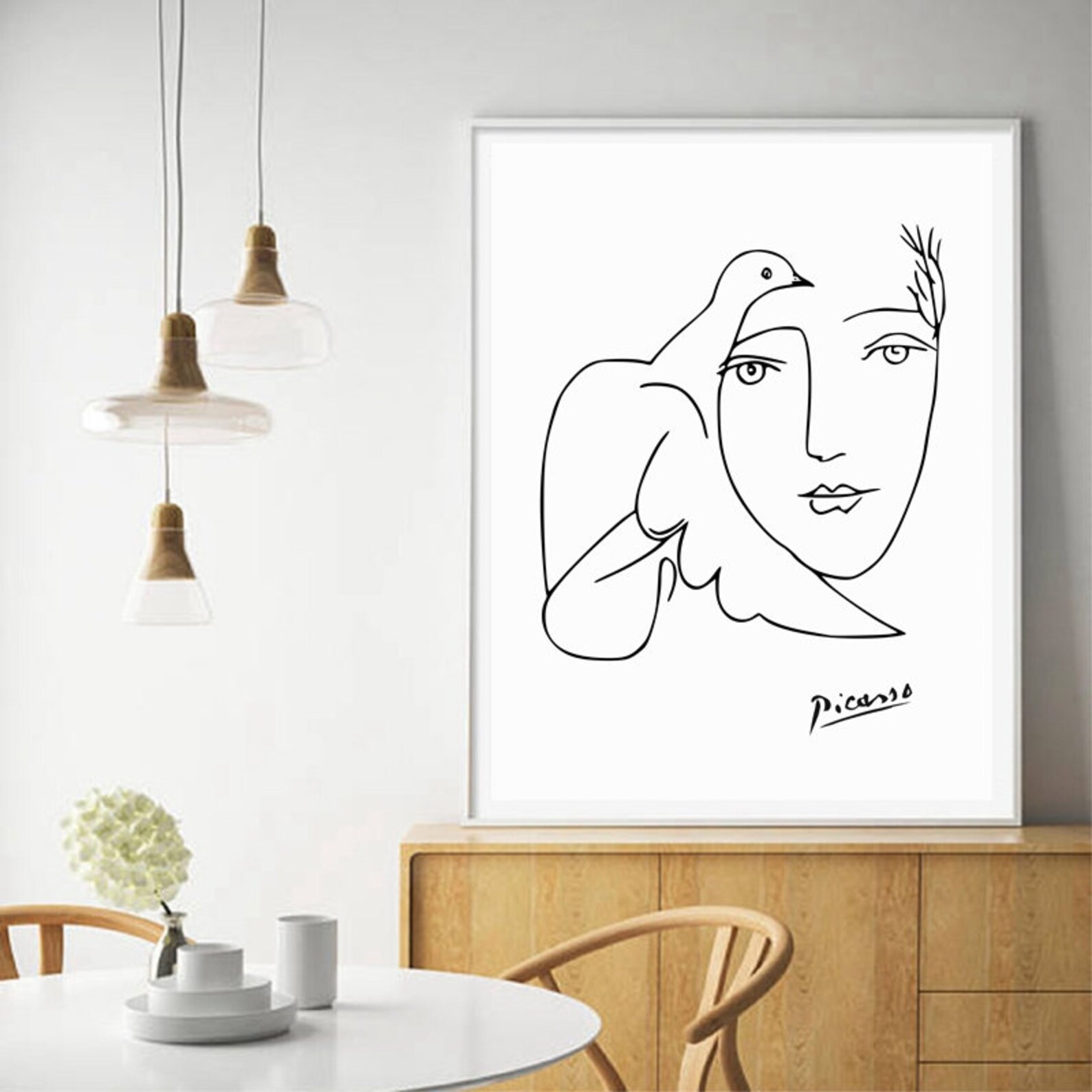 Picasso Poster Picasso Sketch Picasso Dove Face Print - Etsy